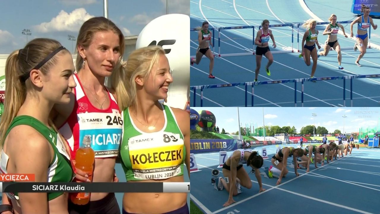Lekkoatletyczne MP. Bieg na 100 m przez płotki kobiet (finał). Klaudia Siciarz pierwsza ...
