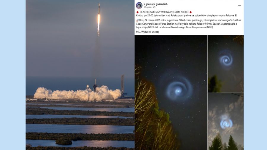 Kosmiczny wir na niebie nad Polską. Już wiadomo, co zostawiło ślad