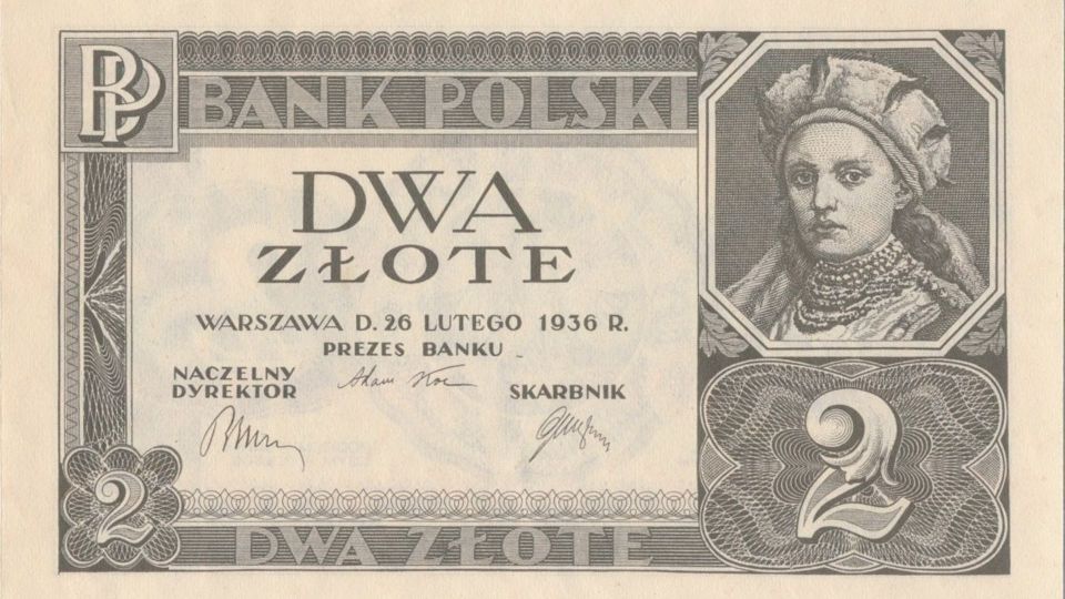 Nowo wprowadzona waluta, złoty polski - 2 złote polskie z 1936 roku