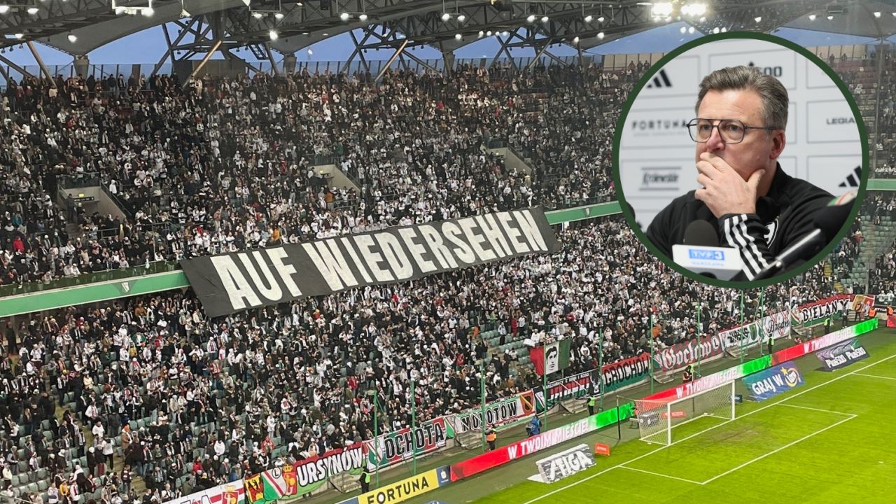 Kibice Legii z wymownym przekazem. "Auf wiedersehen" | TVP SPORT